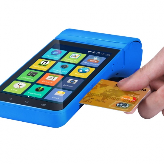 EMV 4G Handheld Biometric Fingerprint Android Pos System With Printer ...